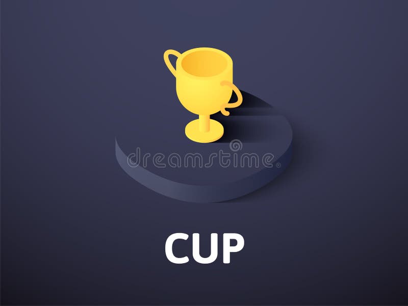 Cup Isometric Icon, Isolated on Color Background Stock Vector ...