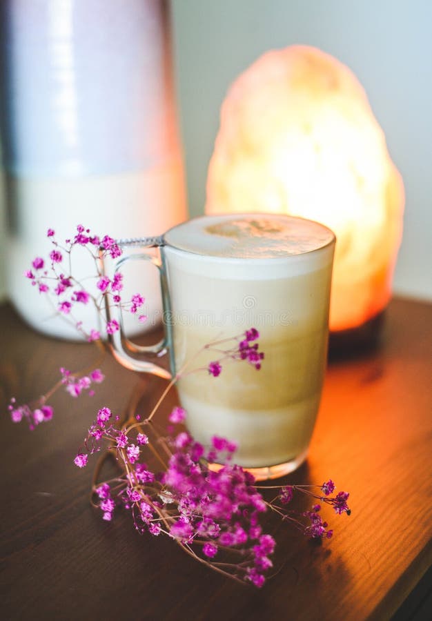 A Cup of Italian-style Latte Stock Illustration - Illustration of plant ...