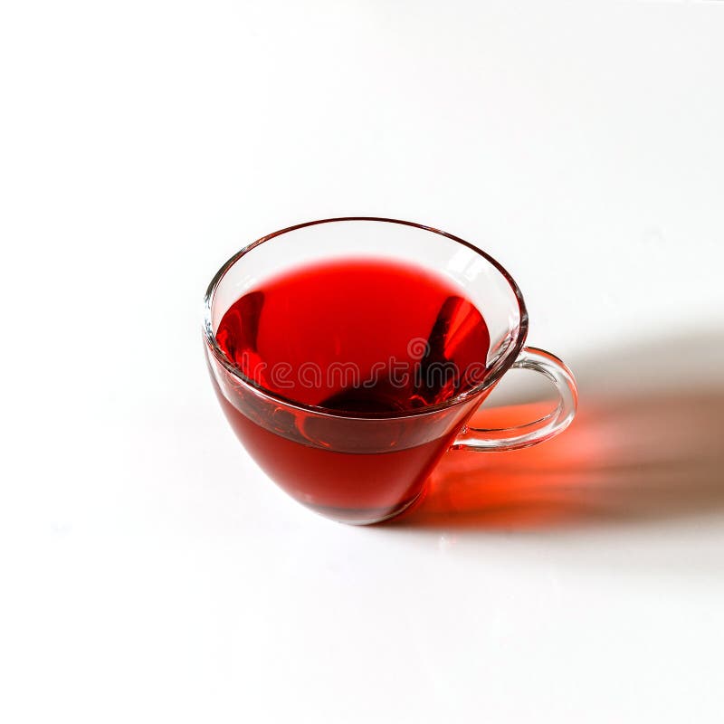 Cup of Karkadeh Red Tea on a White Background Stock Image - Image of ...
