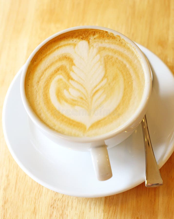 Cup of Latte or Cappuccino Coffee Stock Image - Image of bean ...