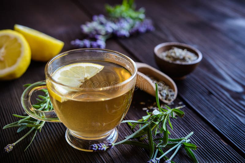 A cup of lavender tea stock image. Image of calmative - 93437549