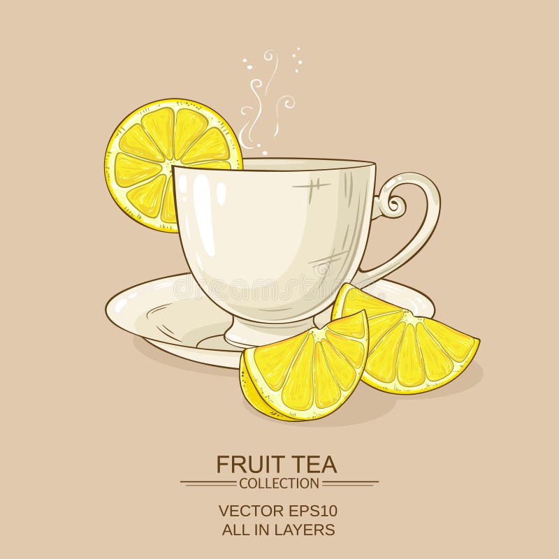 Cup of lemon tea stock vector. Illustration of healthy - 101451423