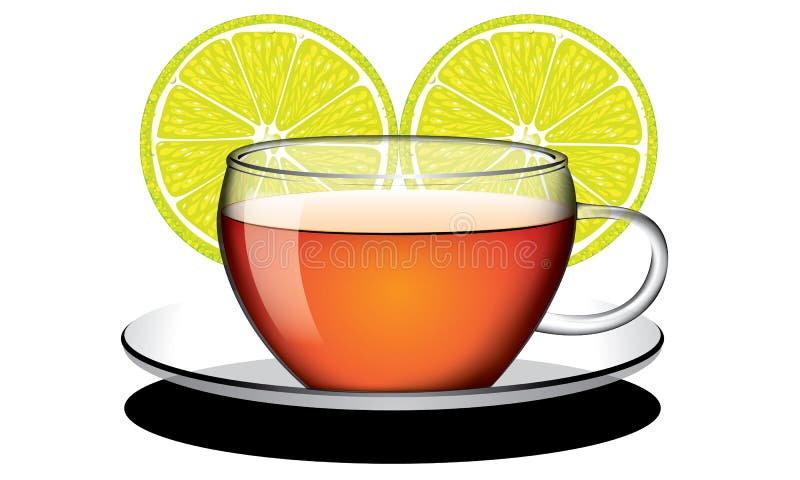 Cup of lemon tea vector stock vector. Illustration of nutrition - 26941749