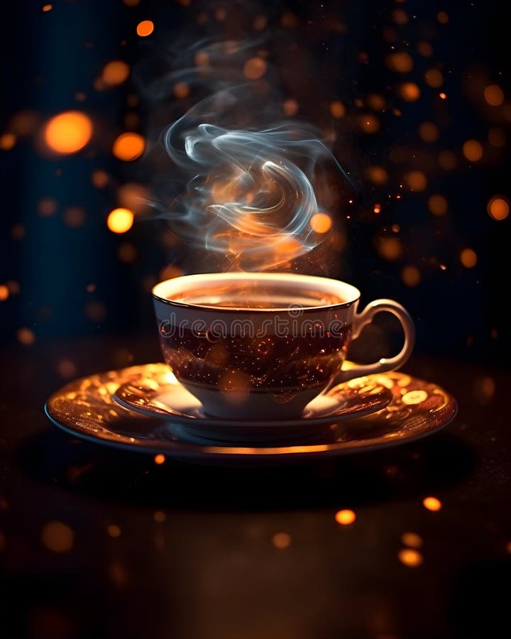 Cup of Magic Tea with Sparkles - AI Generated Stock Illustration ...