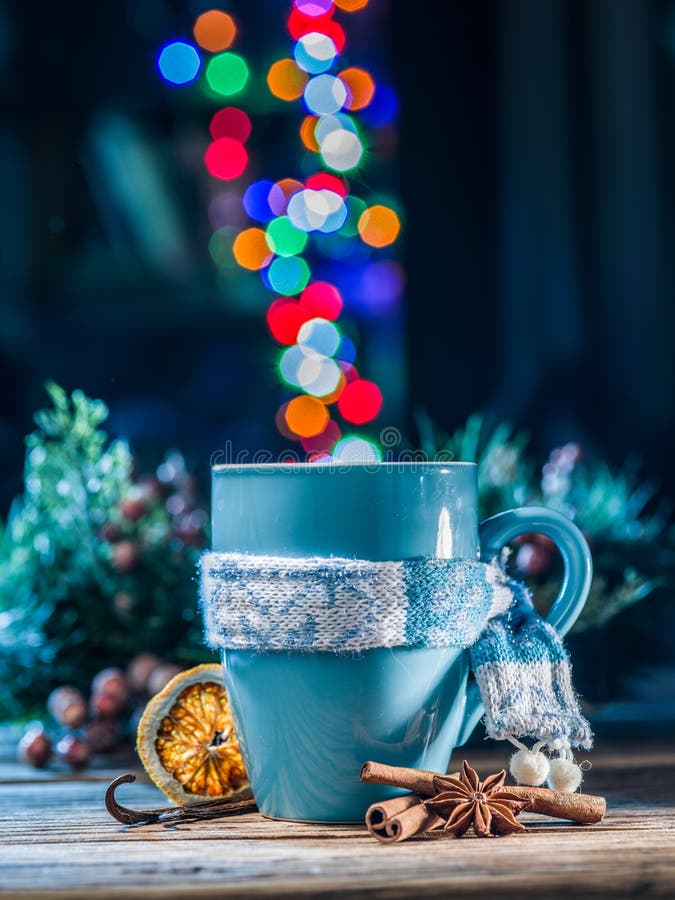Cup with Magic Colorful Lights and Spices. Stock Photo - Image of glass ...