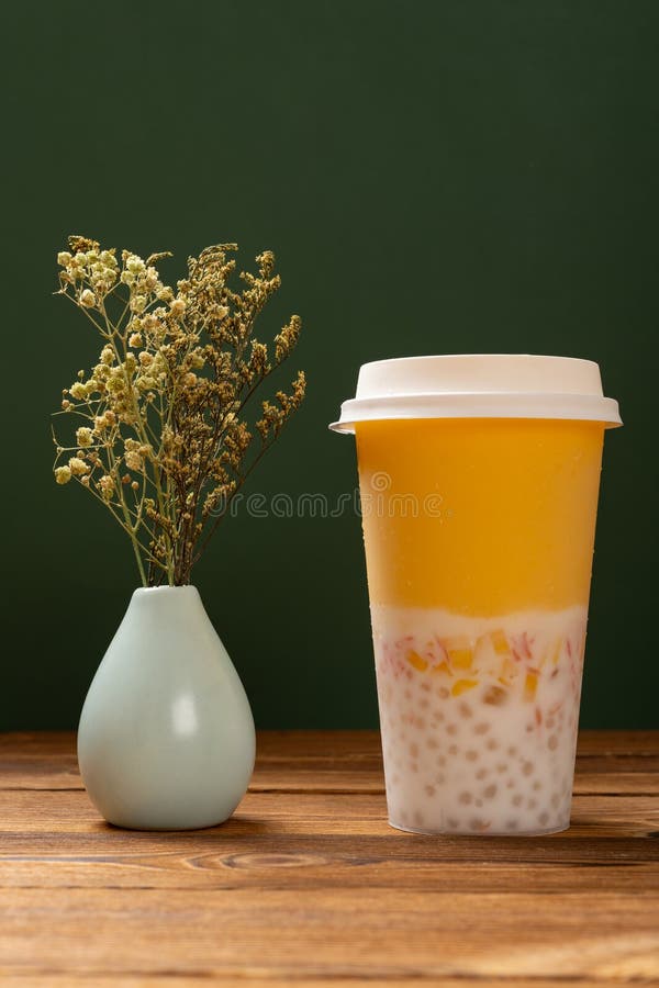 A Cup of Mango Pomelo Sago Dessert Vertical Composition Stock Photo ...