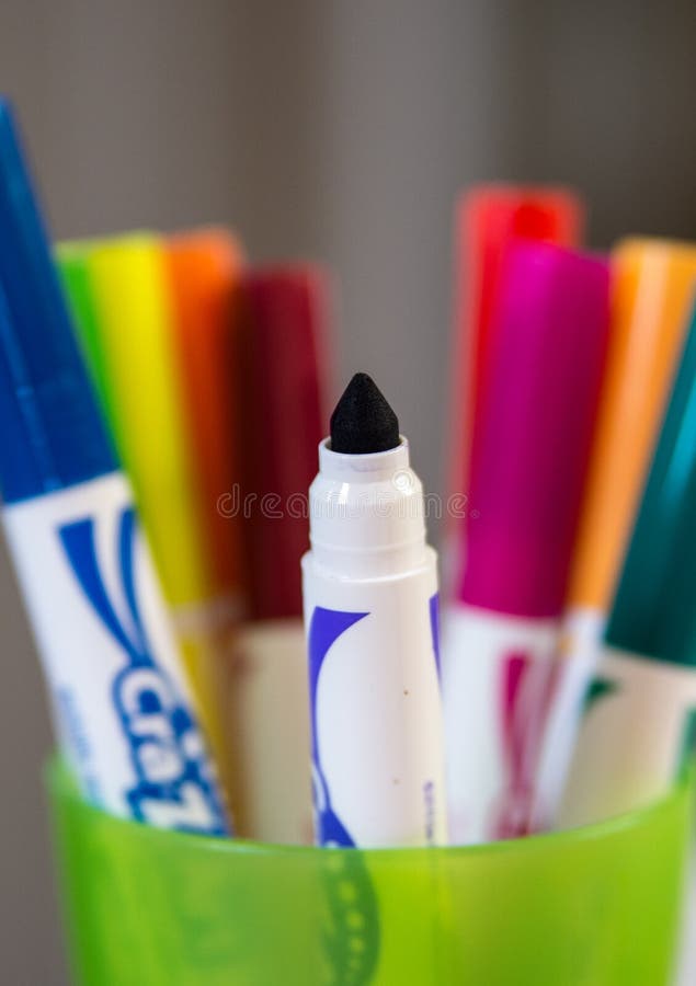 Cup of Markers stock image. Image of yellow, markers - 41062475