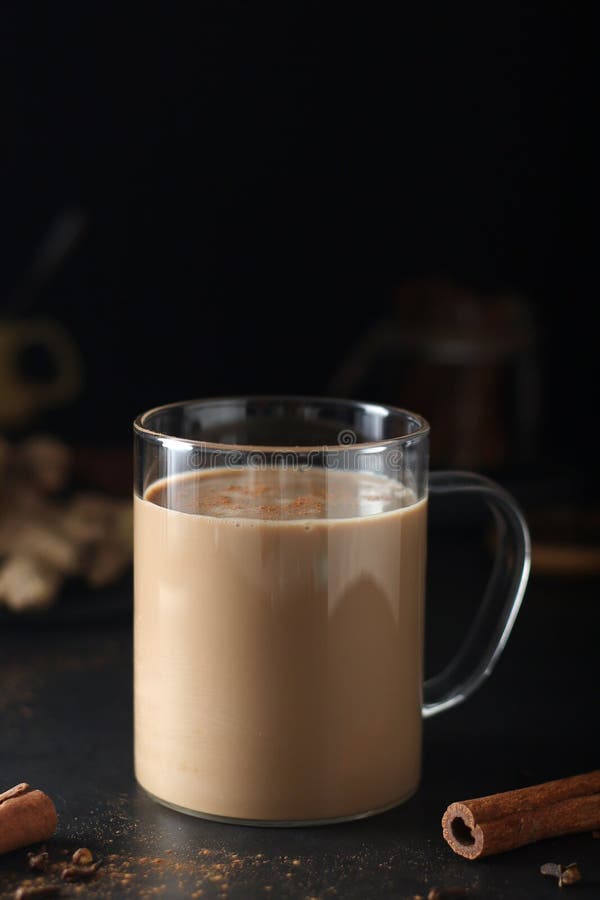 A Cup with Masala Chai in Low Key Stock Photo - Image of beverage ...