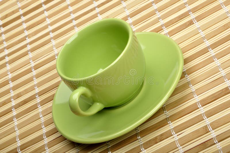 Cup on the mat stock photo. Image of ceramics, empty - 18084472