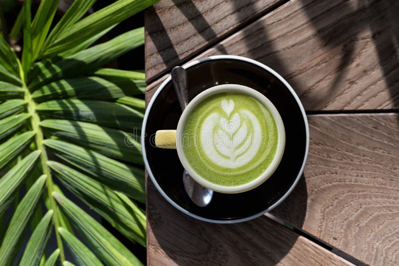 Matcha Coffee in a Plastic Cup Stock Image - Image of cool, healthy ...