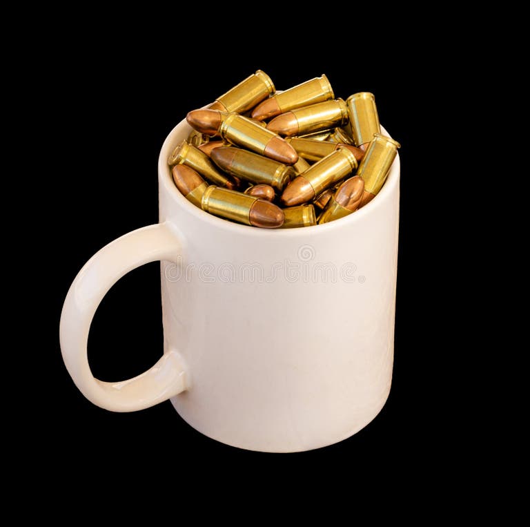 Cup of bullets - isolated stock photo. Image of danger - 150727228