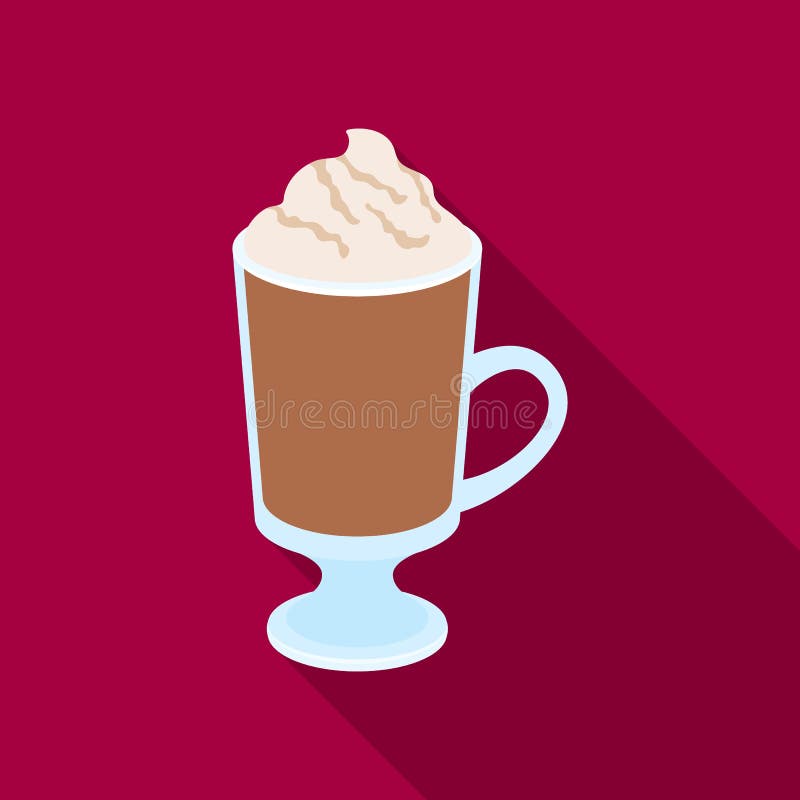 A Cup of Mocha with Foam.Different Types of Coffee Single Icon in Flat ...