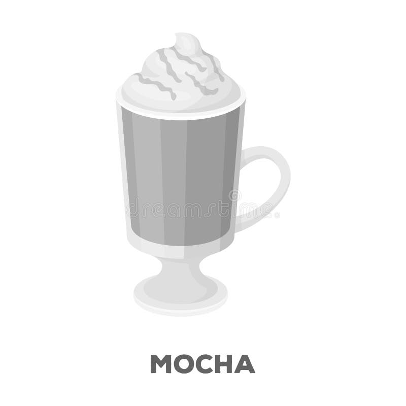 A Cup of Mocha with Foam.Different Types of Coffee Single Icon in ...