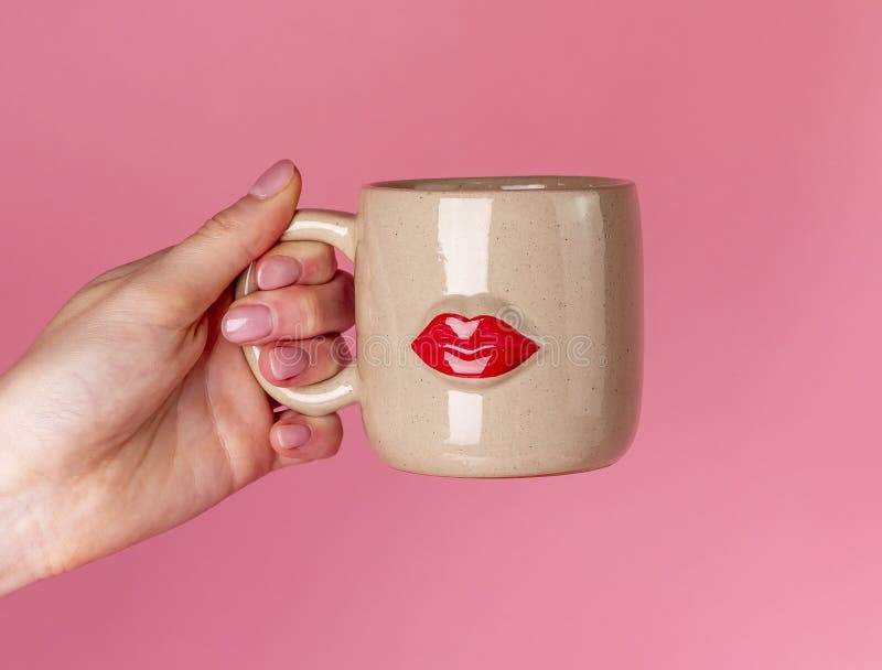 Cup, Mug Image with Lips. Love, Kiss Concept Stock Photo - Image of ...