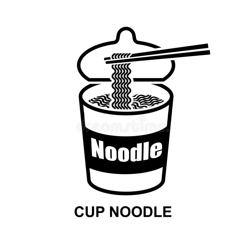 Noodle Cup Icon Isolated Vector on White Stock Vector - Illustration of ...