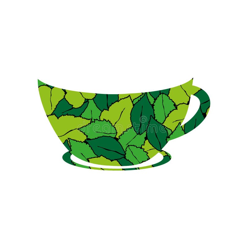 Cup of Organic Herbal Leaf Tea for Healthy Life Logo Stock Vector ...