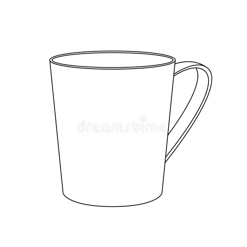 Cup. Outline icon stock vector. Illustration of breakfast - 118773664