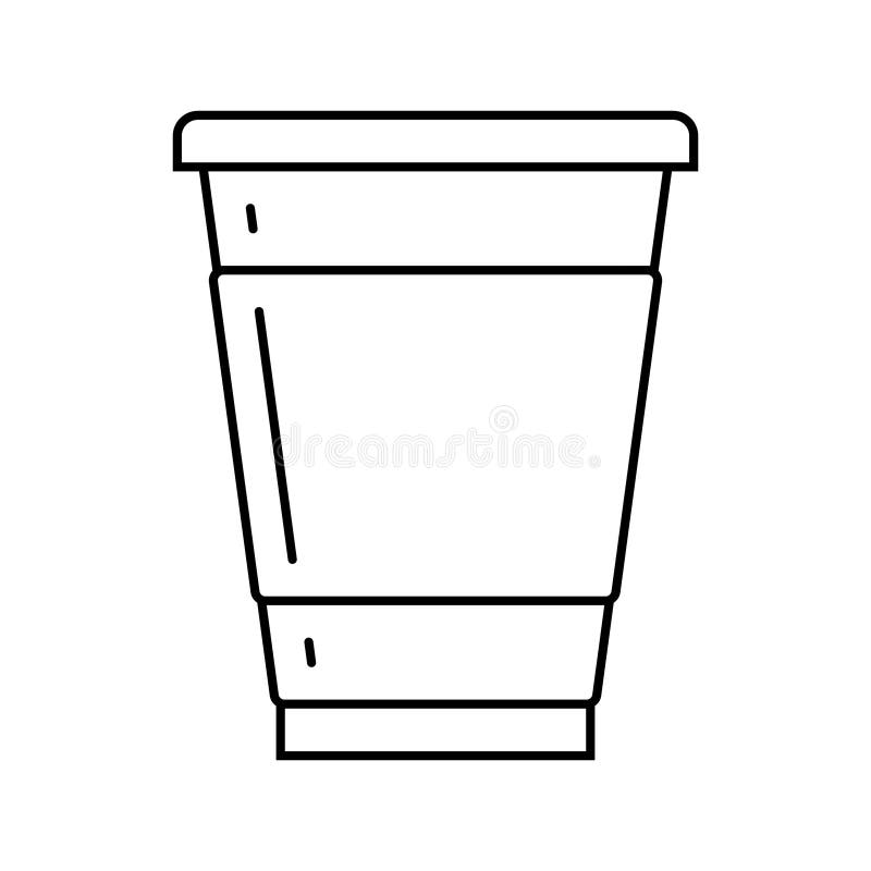 Cup Plastic Package Line Icon Vector Illustration Stock Illustration ...