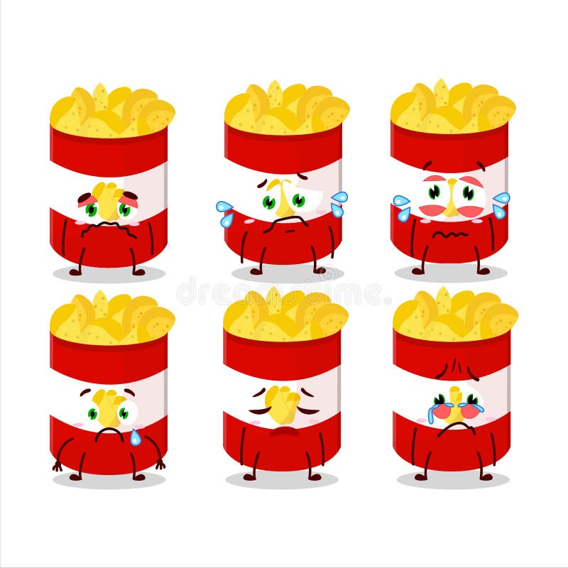 Potato Chips Cartoon Character Design Having Angry Face Stock Vector ...