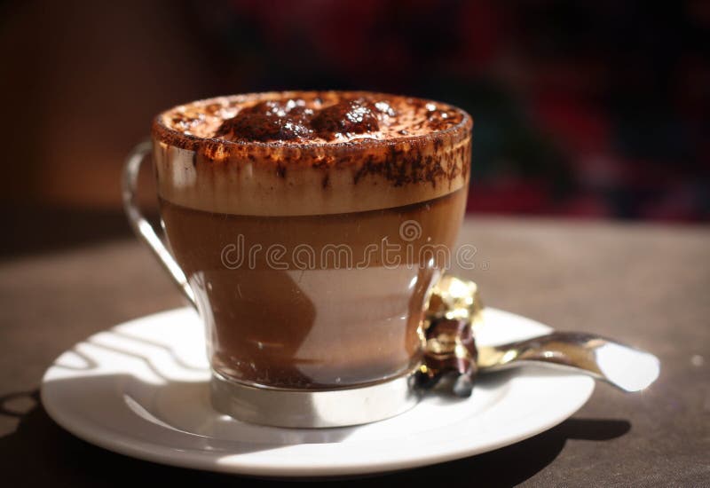 A Cup of Refreshing Morning Mochachino. Stock Image - Image of foam ...