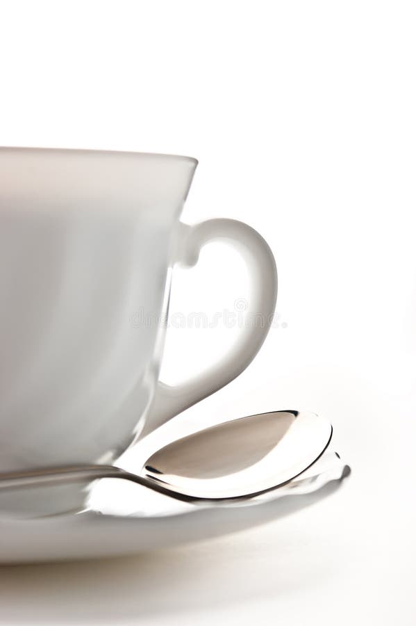 Cup,Saucer and Spoon stock photo. Image of milk, high - 18844412