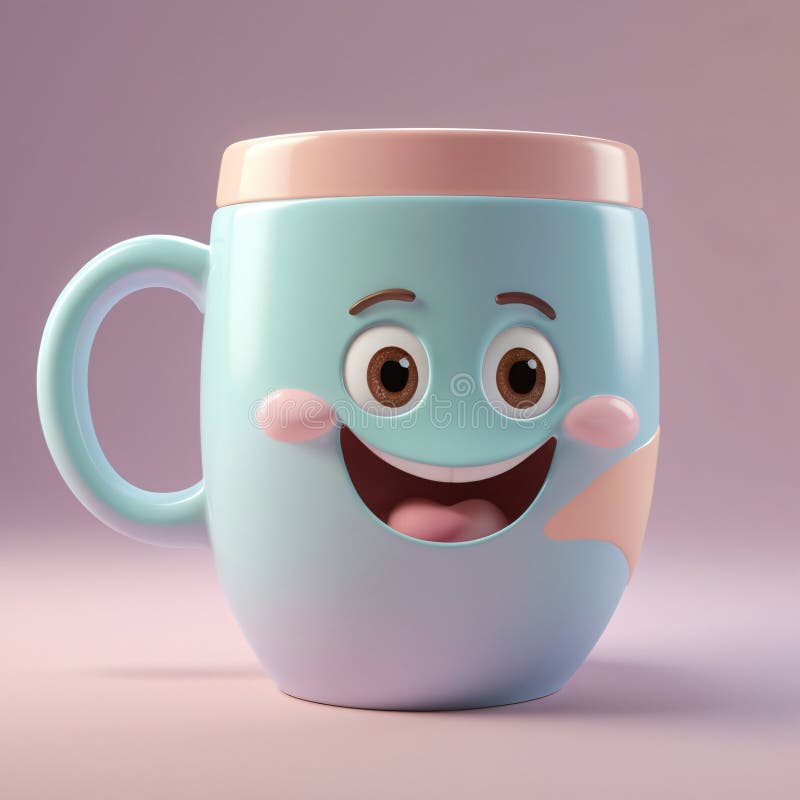 A Cup with Smiley Face 3d Illustration 3d Rendering Stock Illustration ...