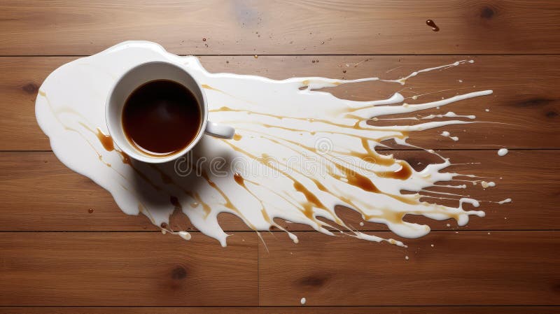 Cup spill coffee stock illustration. Illustration of beautiful - 330503061