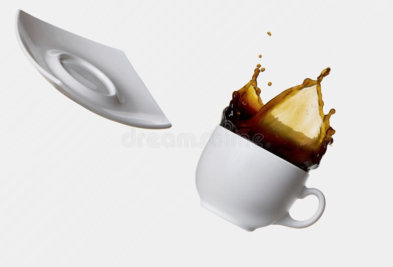 Cup of spilling coffee stock photo. Image of drink, drop - 52622530