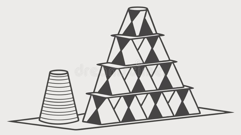 Cup Stacking Pyramid: Fun, Skill, Achievement Vector Art, Vector Design ...