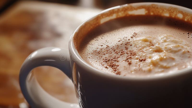 A Cup of Steaming Hot Chocolate Fills the Frame Stock Image - Image of ...