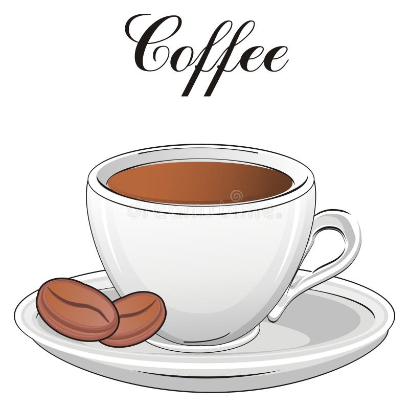 Cup of taste coffee stock illustration. Illustration of black - 95759975