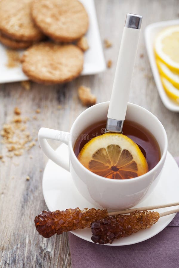 Cup of tea stock photo. Image of glass, table, stick - 24407252