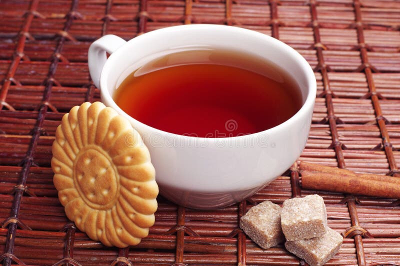 Cup of tea with biscuits stock image. Image of homemade - 37790709