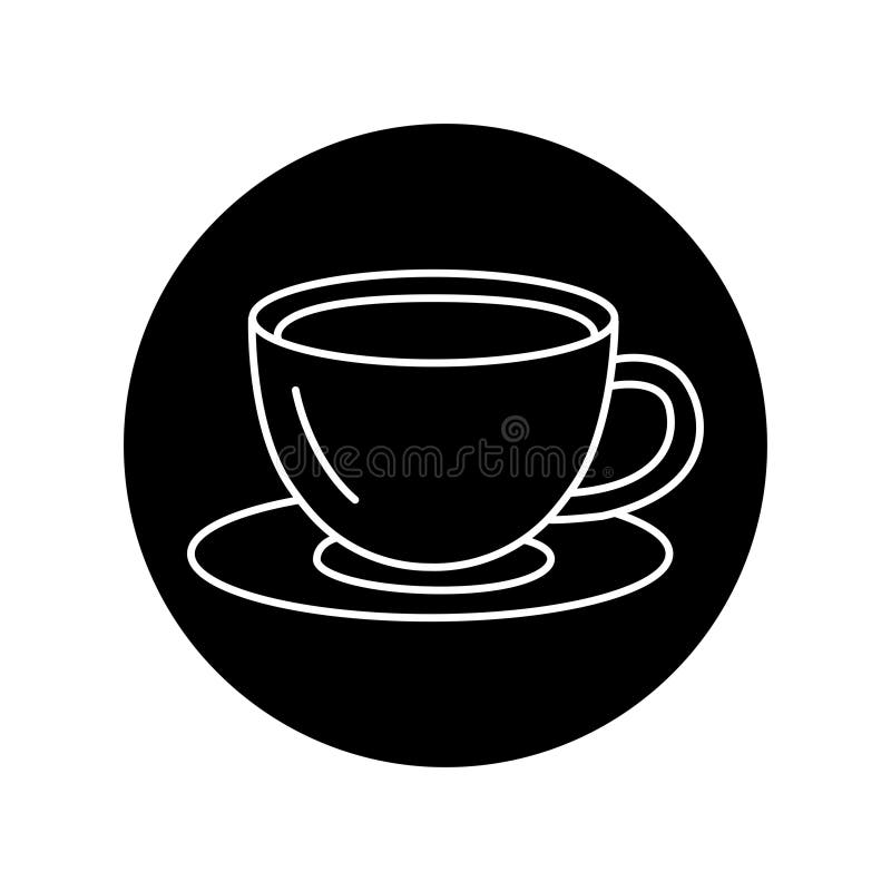 Cup for Tea Black Line Icon. Dishware Stock Vector - Illustration of ...