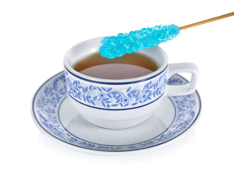 Tea in a Blue Cup with Sugar Stock Image - Image of blue, cozy: 143170559