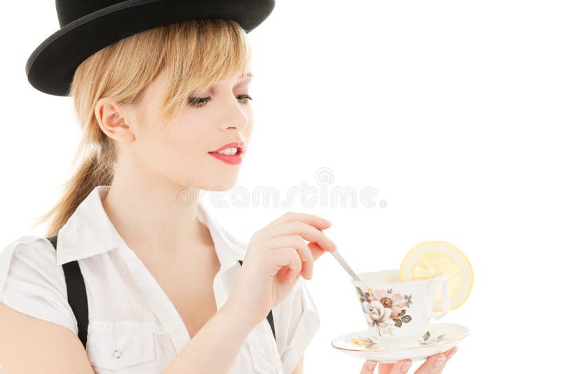 Cup of tea stock image. Image of drink, server, person - 41337009