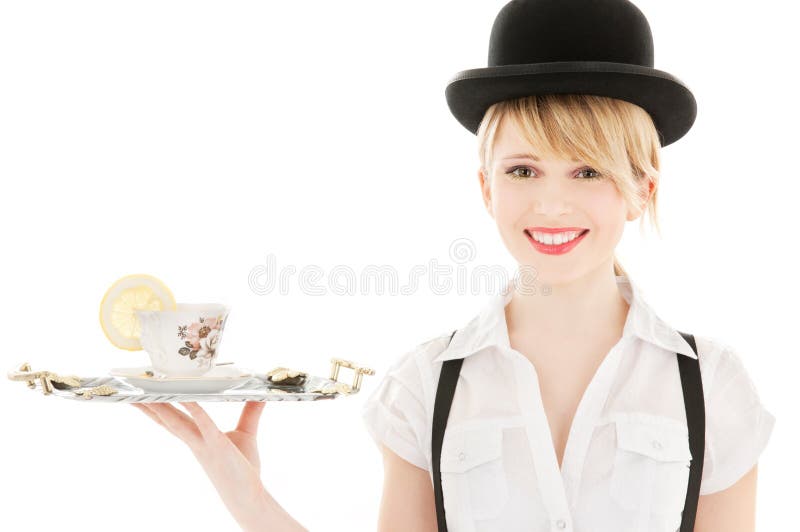 Cup of tea stock image. Image of pretty, female, friendly - 41648705