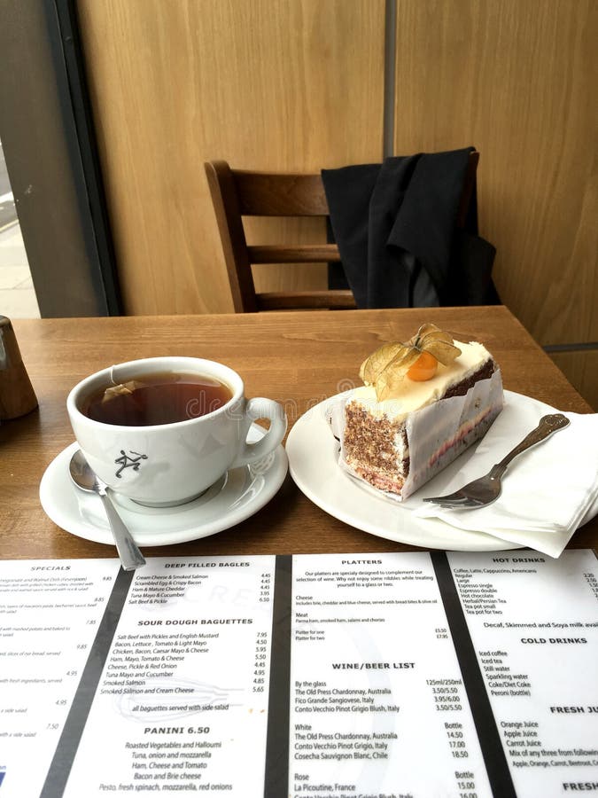 Cup Tea Cake Breakfast Cafe Sweets Menu Table Stock Photos - Free ...