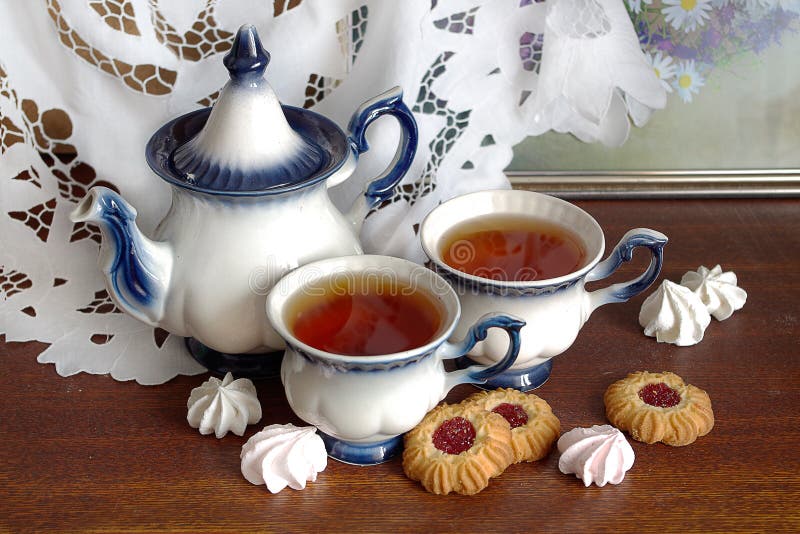 Cup of Tea, Tea, Candy, Isolated with White Napkin Stock Image - Image ...