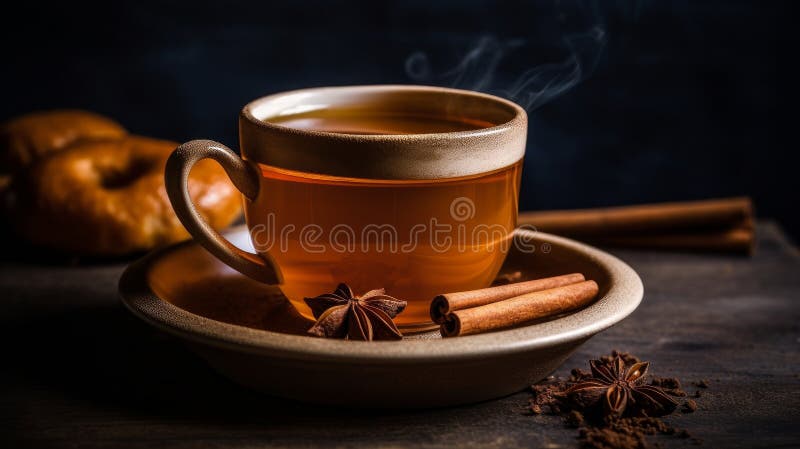 A Cup of Tea Cinnamon Tea. Generative AI Stock Illustration ...
