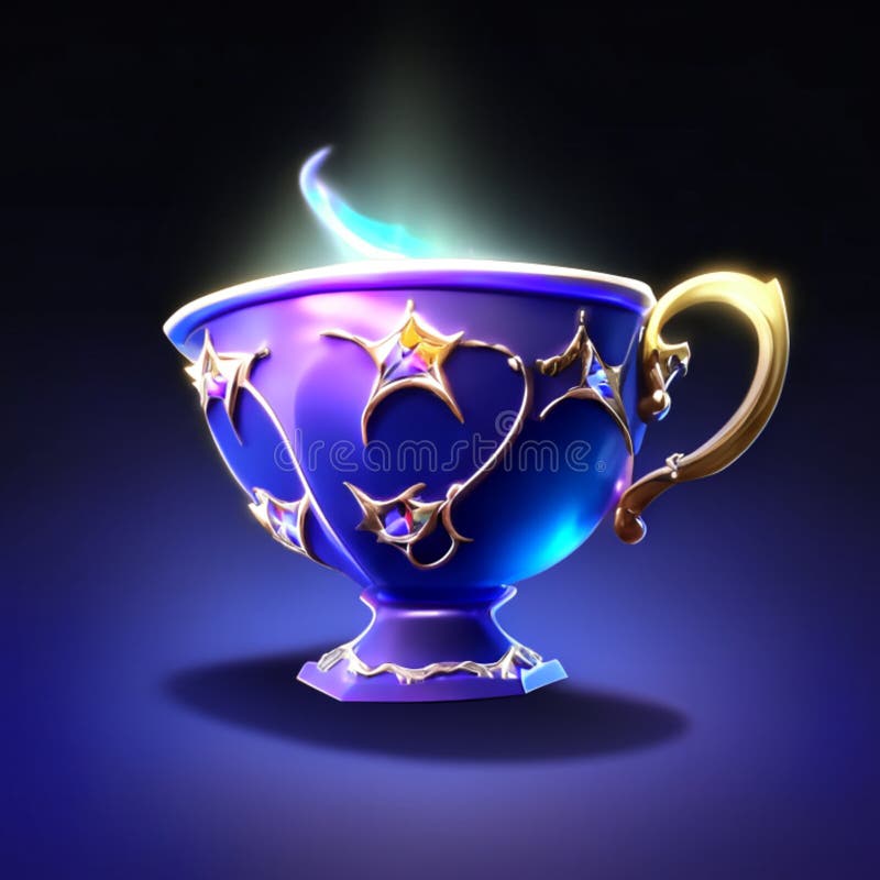 Cup of Tea or Coffee with a Magic Potion. Vector Illustration AI ...