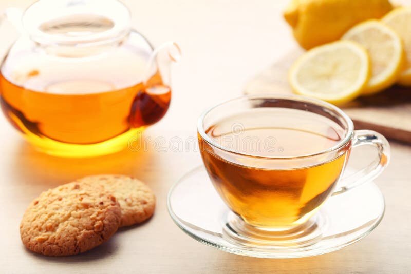 Cup of tea with cookies stock image. Image of ingredient - 132677633