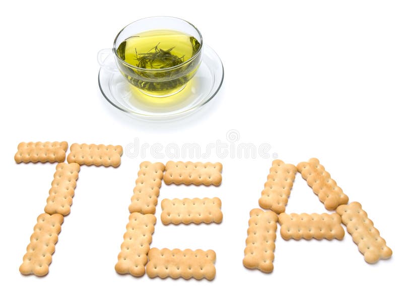 A cup of tea with cracker stock photo. Image of cooky - 13393668