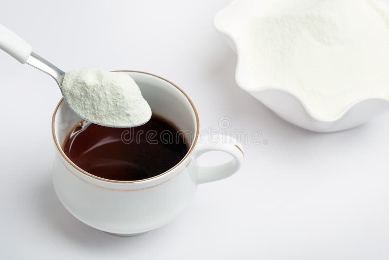 Cup of Tea with Dairy Milk Powder Stock Image - Image of black, prepare ...