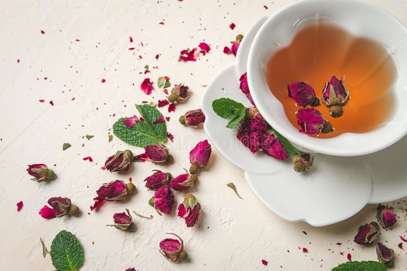 Cup of Tea, Damask Rose, Pink Tea, Close-up, Stock Photo - Image of ...