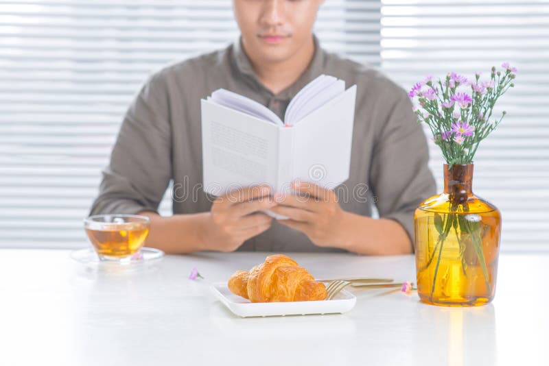 Cup of Tea and Dessert in the Morning, Relaxing Time Stock Photo ...