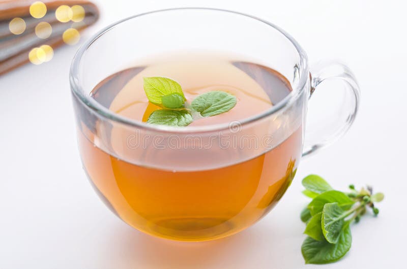 Cup of Tea with the Leaves of the Chinese Magnolia Vine. Soft Selective ...