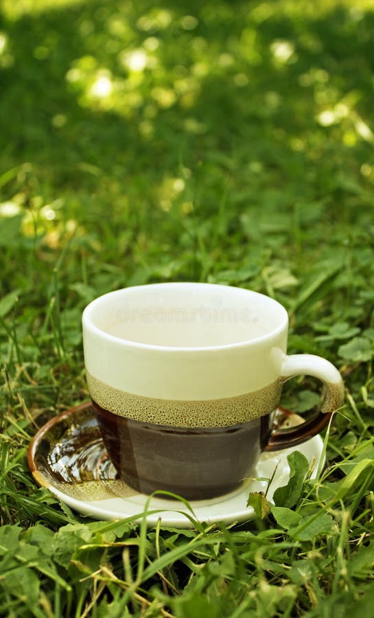 Cup of tea in grass stock image. Image of green, refreshing - 10350843