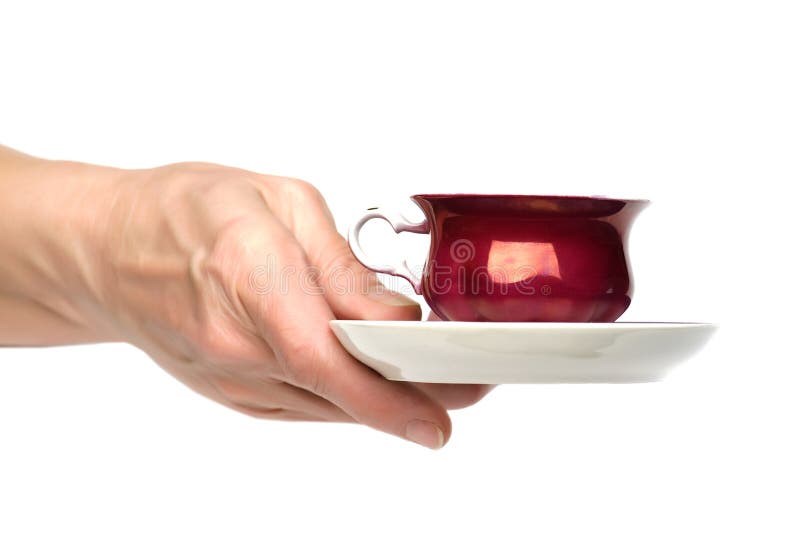 Cup of tea on hand stock image. Image of isolated, healthy - 12205967