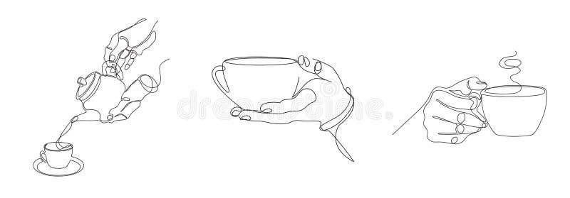 A Cup of Tea in the Hands. Tea Cups. Tea Party. Stock Vector ...